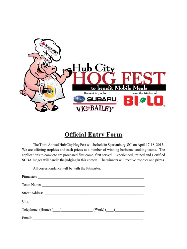 Official Entry Form (2015) Final | PDF | Barbecue | Government