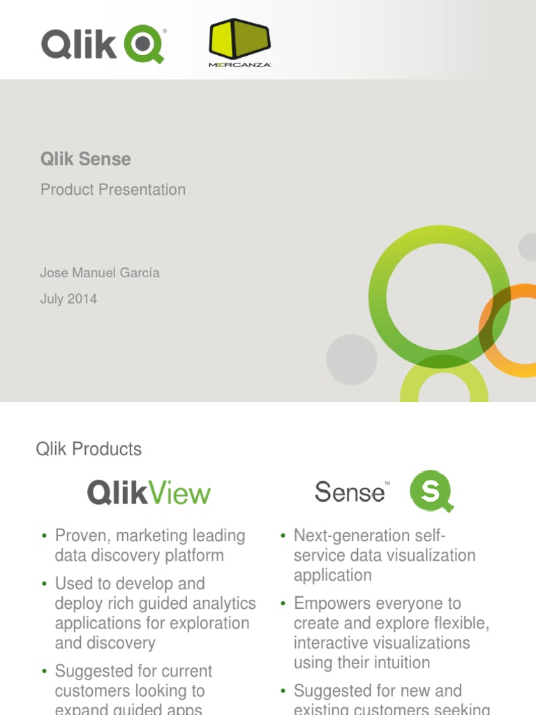 Qlik Sense Presentation | Cloud Computing | Application Software