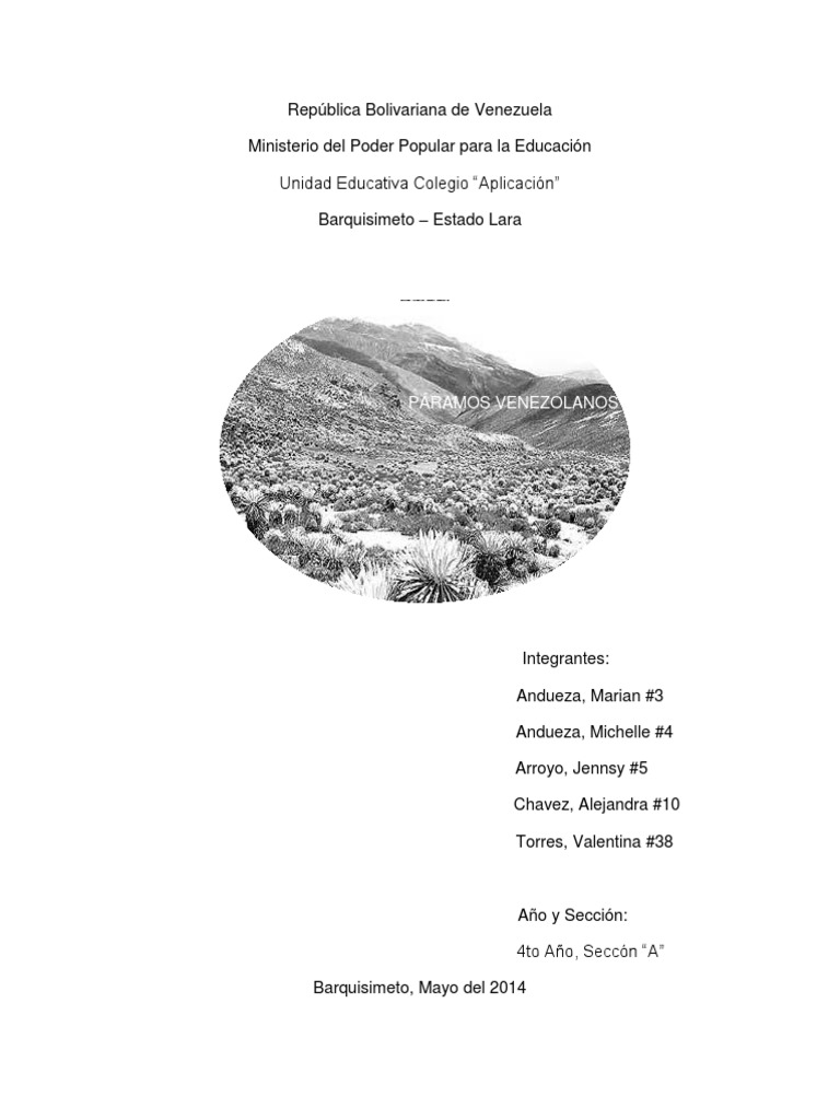 Paramos Venezolanos | PDF | Andes | Venezuela