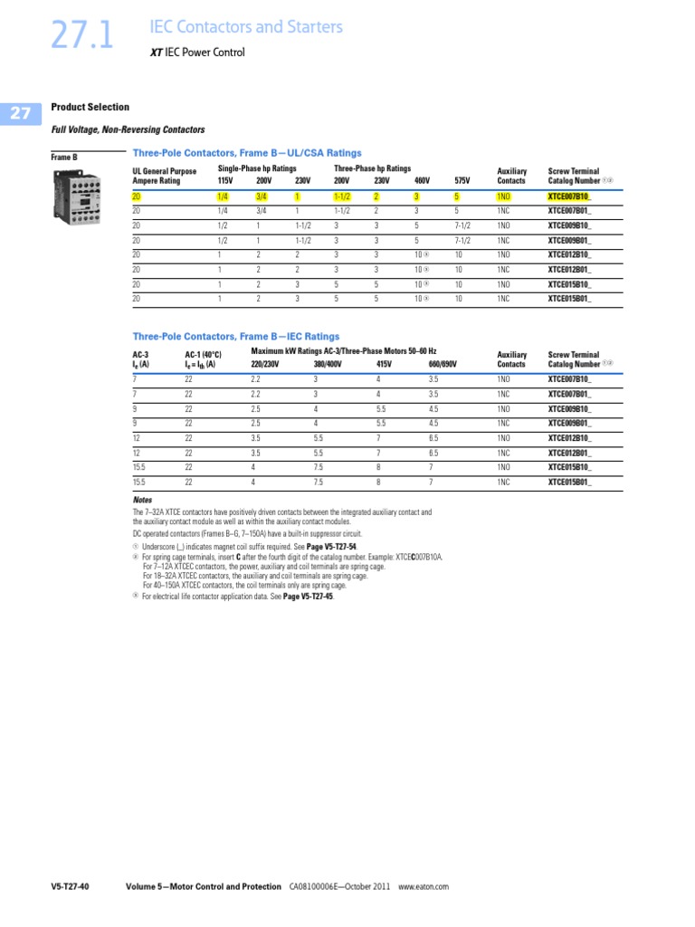 XTCE007B10 Specs | PDF | Mains Electricity | Force