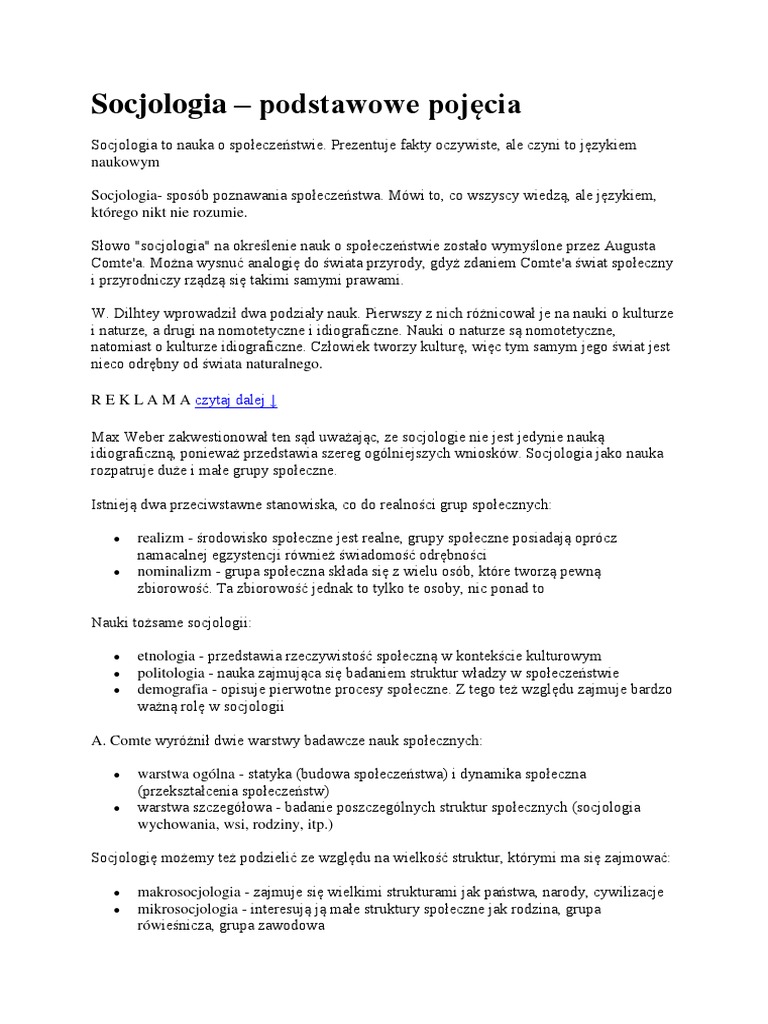 Socjologia | PDF