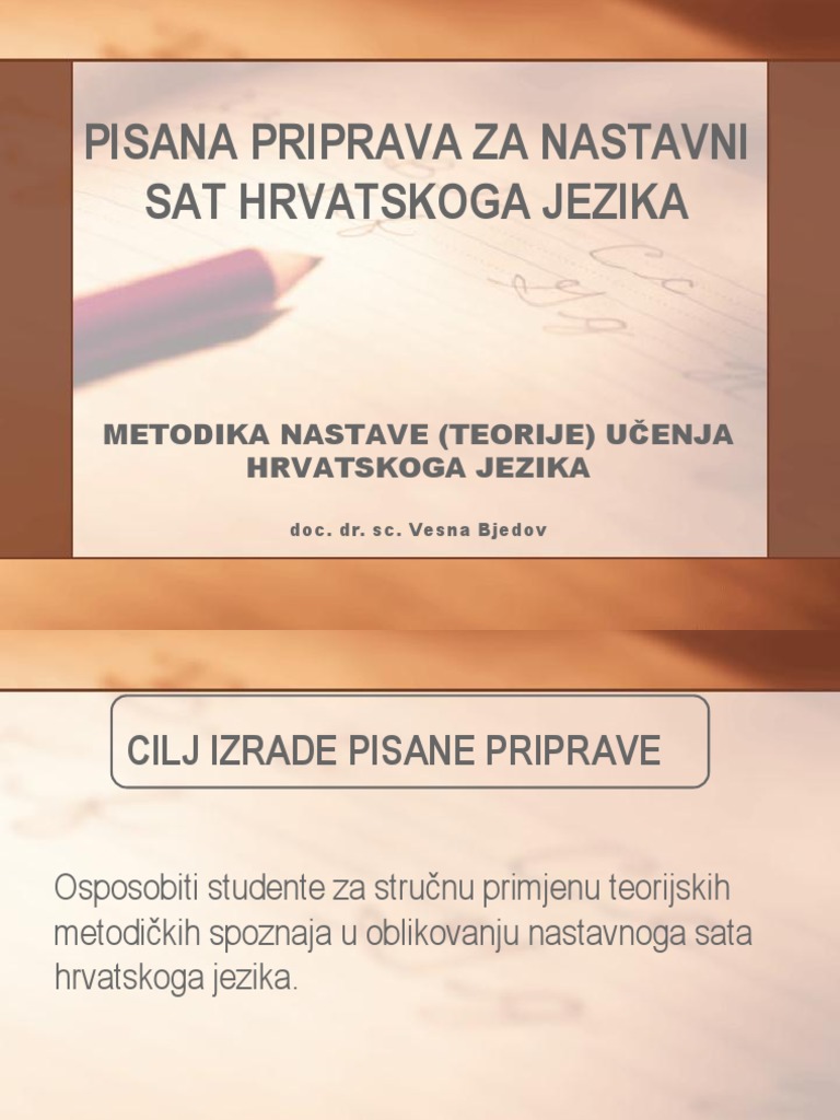 PISANA - PRIPRAVA Ogledni Primjer | PDF