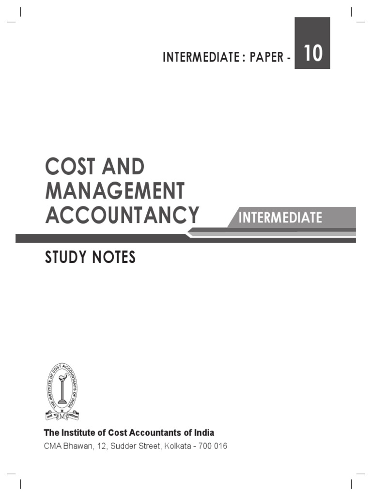Icwai Inter p10 | PDF | Cost Accounting | Debits And Credits
