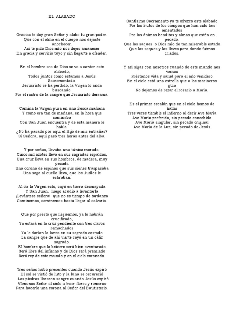 EL Alabado | Descargar gratis PDF | María, madre de Jesús | Gracia divina