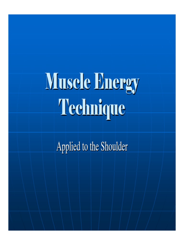 Muscle Energy Technique Powerpoint PDF | PDF | Anatomical Terms Of ...