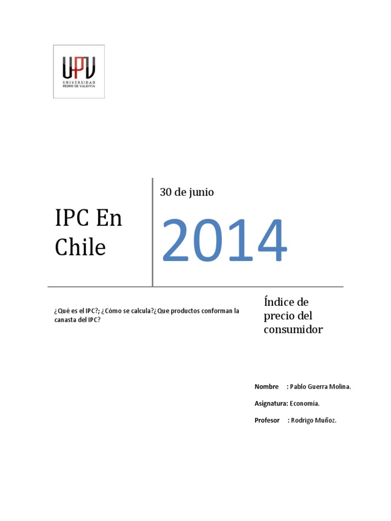 IPC en Chile | PDF | Índice de precios al consumidor | Inflación