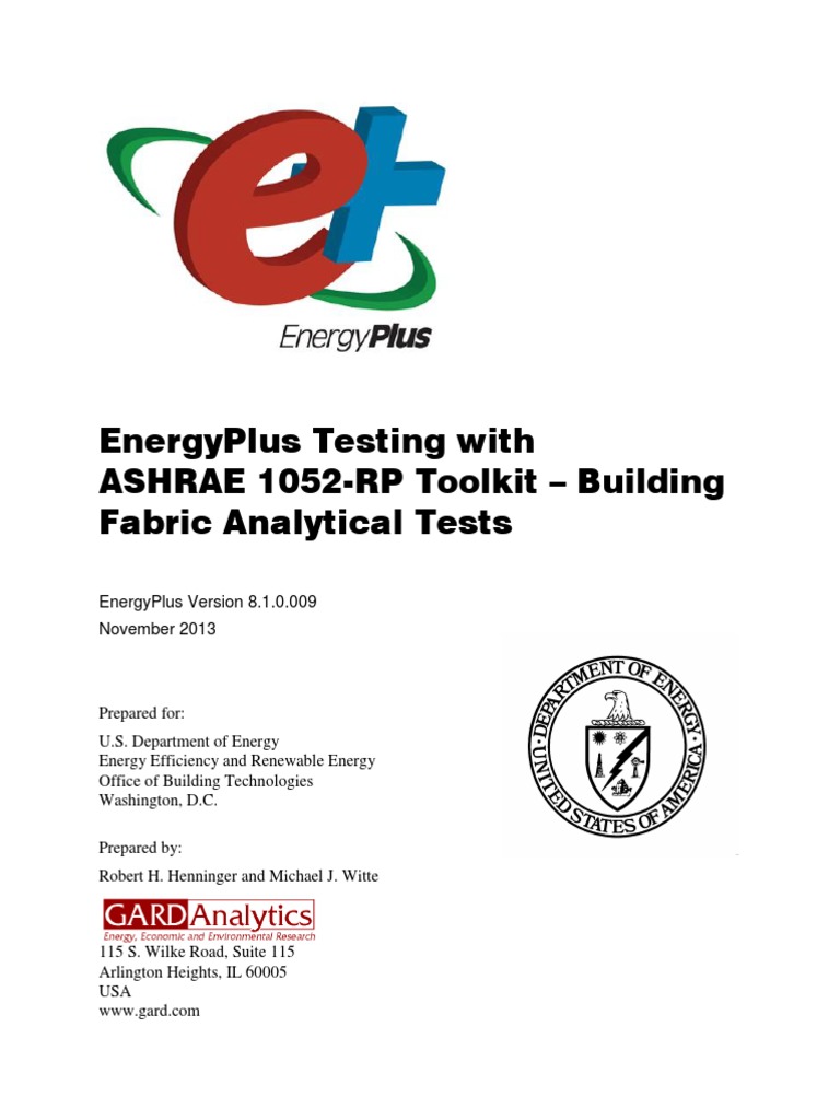 Energyplus Ashrae 1052rp Envelope | PDF | Thermal Conduction | Heat ...