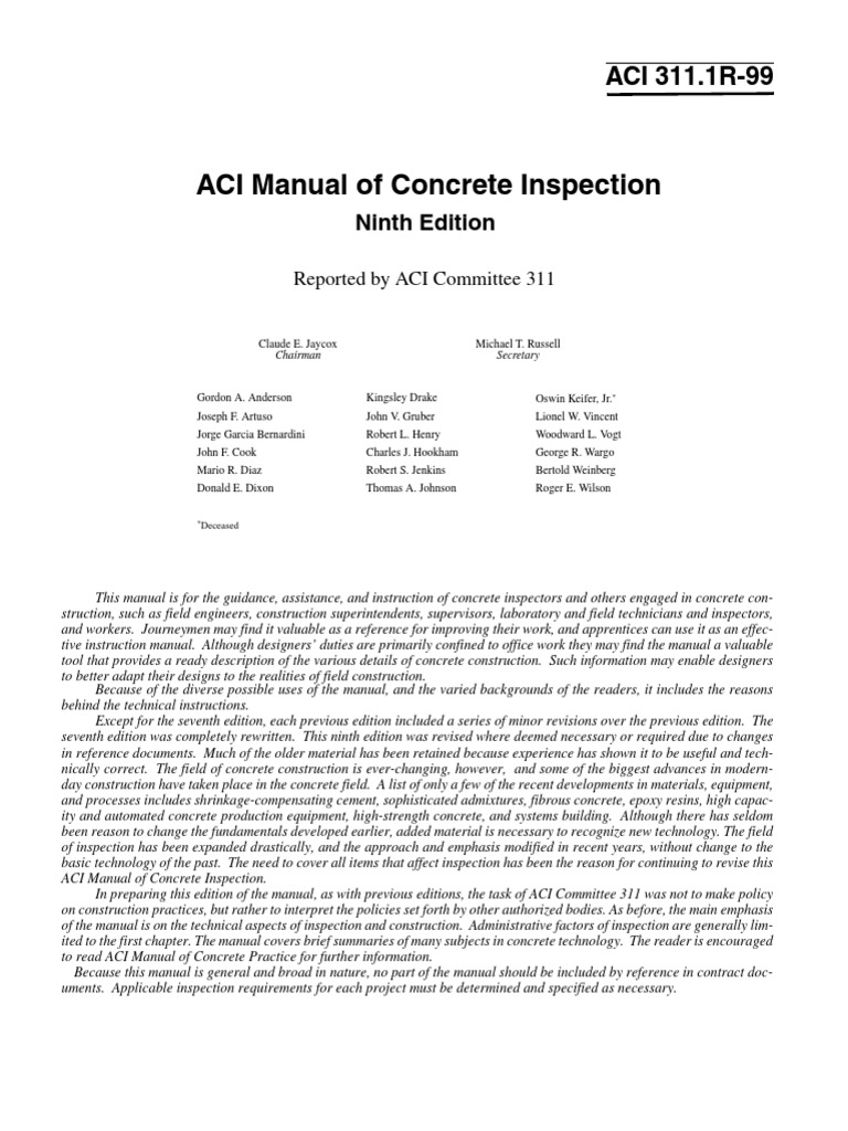 ACI Manual of Concrete Inspection.pdf | Concrete | Technology | Free 30 ...