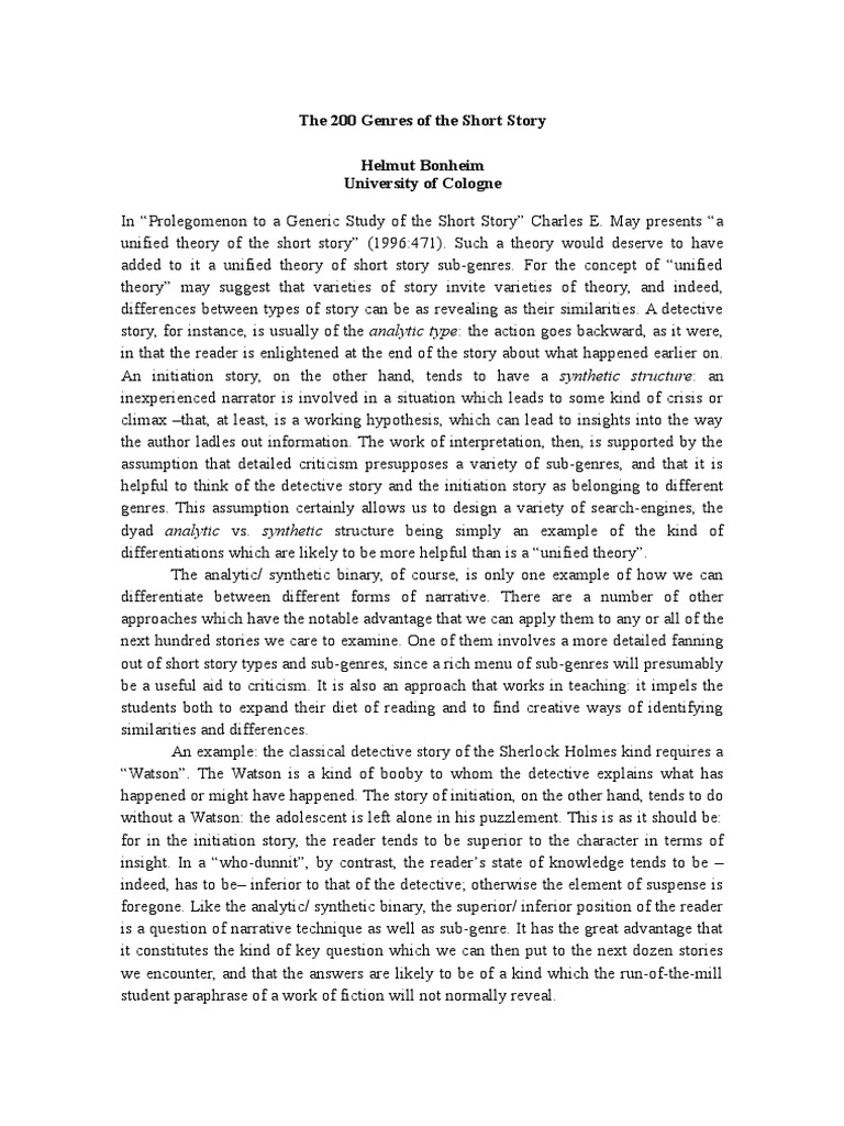 Exploring Short Story Genres | PDF | Genre | Dr. Watson