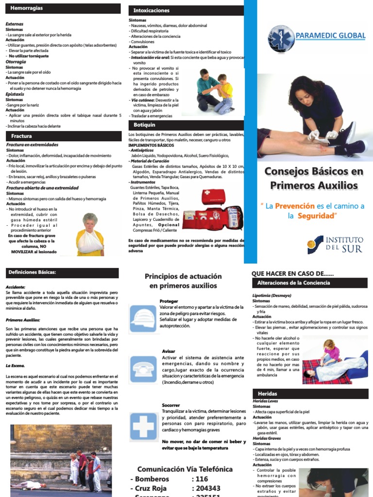 Triptico Ppaa | PDF | Primeros auxilios | Especialidades Medicas