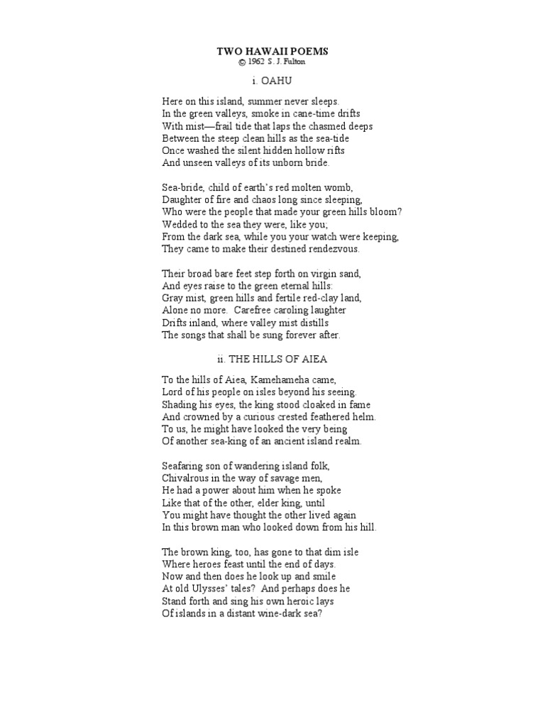 Two Hawaii Poems | PDF
