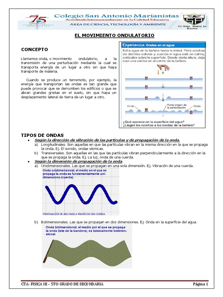 El Movimiento Ondulatorio | PDF | Olas | Frecuencia