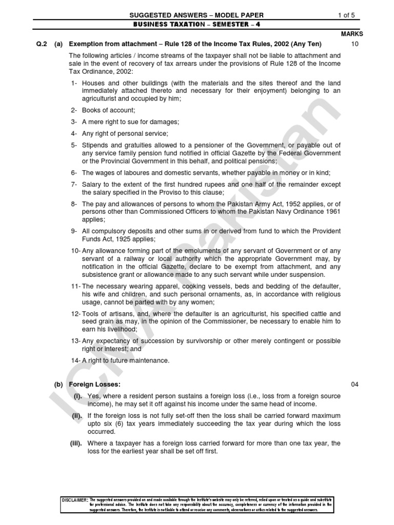ICMAP Business Law Past Papers | Download Free PDF | Income Tax | Taxes