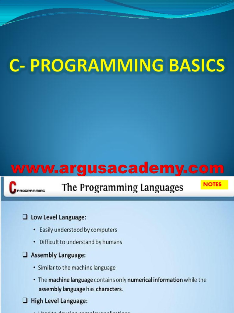 1st C - Programming Basics | PDF | C (Programming Language) | Object ...