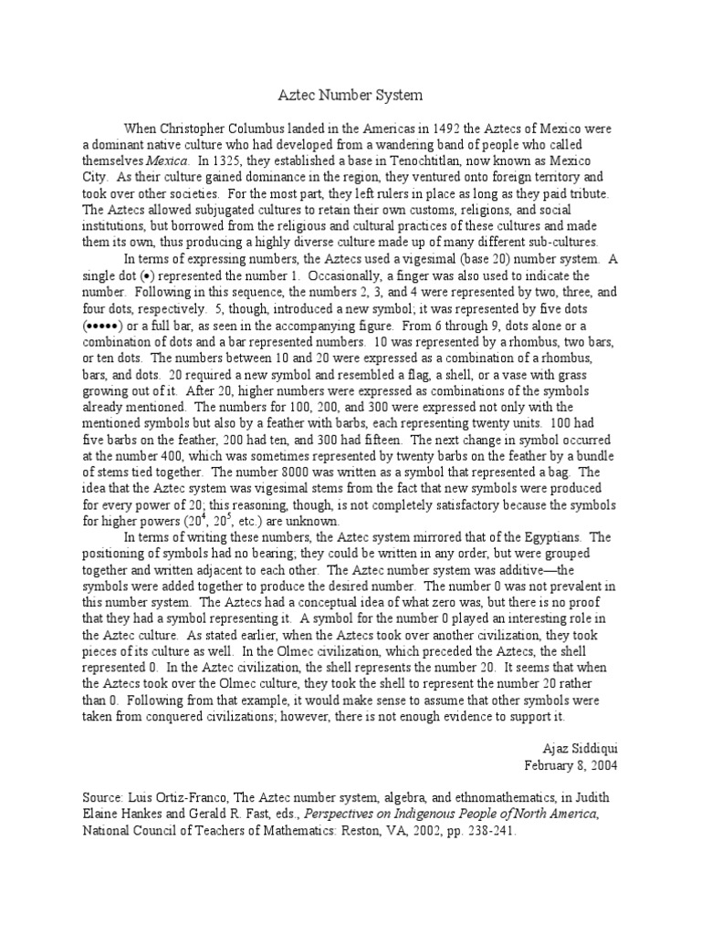 Aztec Numbers | PDF