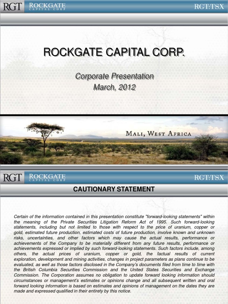 RockgateCapital Presentation | PDF | Nuclear Power | Uranium