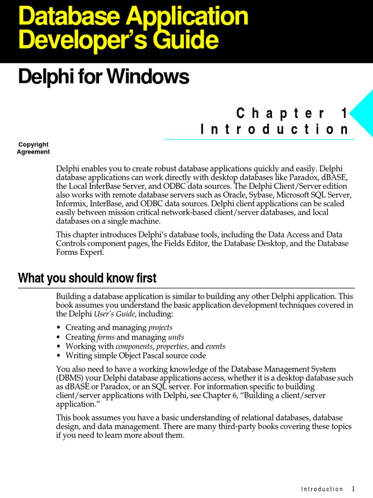 Delphi Database Application Developers Book Delphi For Windows Pdf Pdf Databases Sql