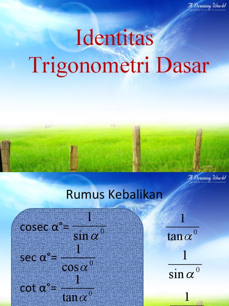 Slide Identitas Trigonometri Dasar | PDF