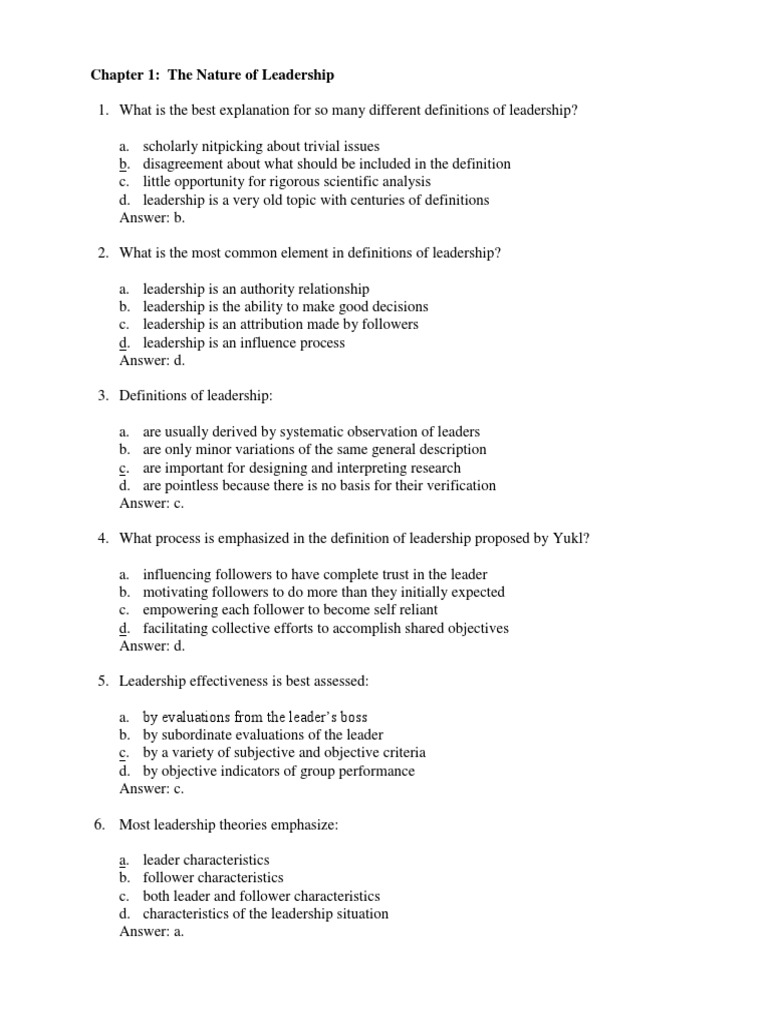 Leadership Insights from Yukl's 8th Edition | PDF | Leadership ...