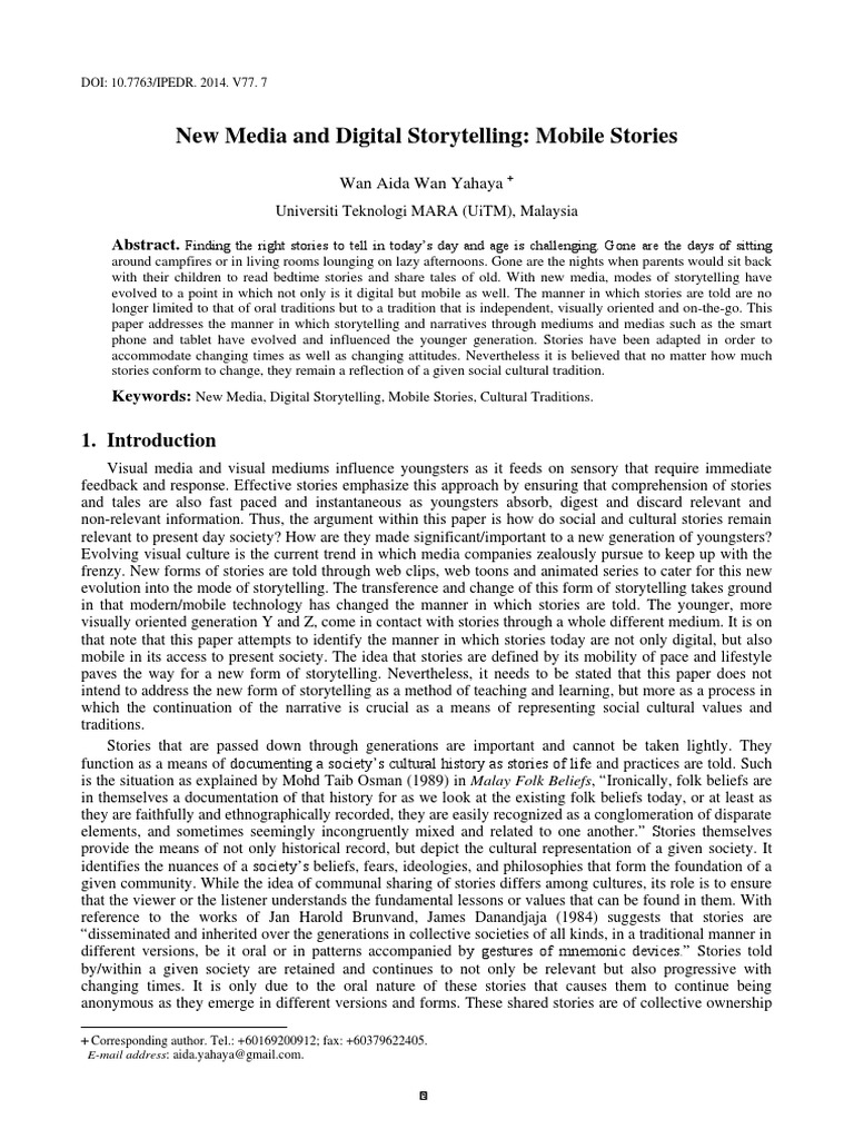 New Media and Digital Storytelling - Mobile Stories | PDF ...