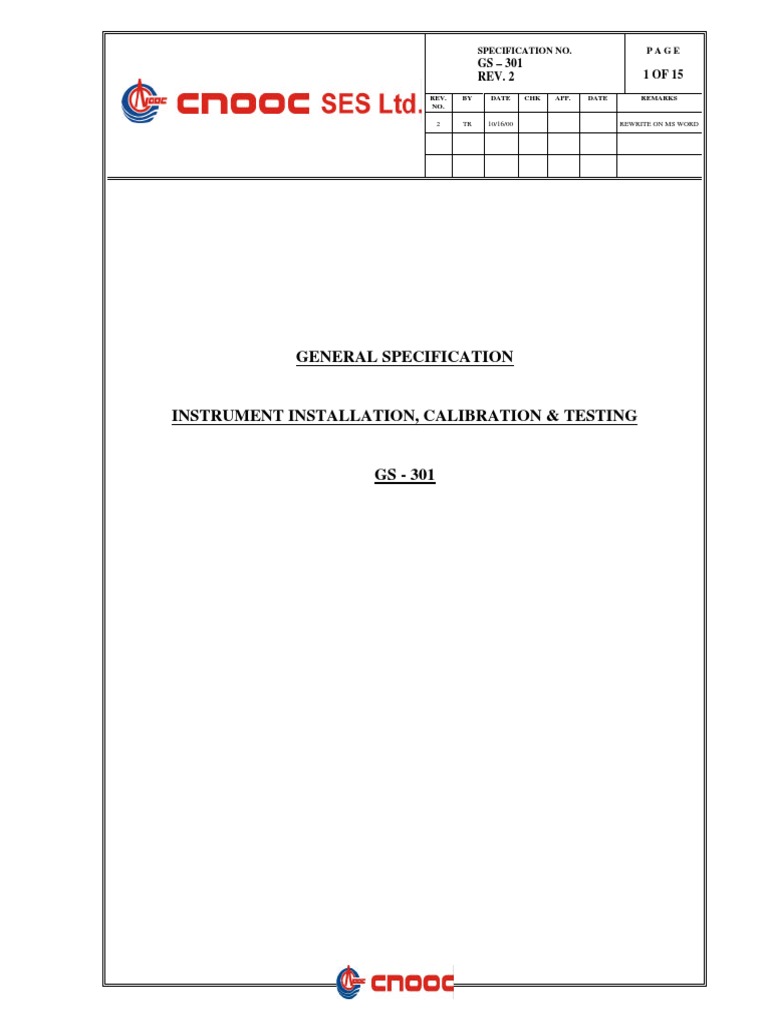 Instrument Calibration and Installation Guide | PDF | Calibration ...