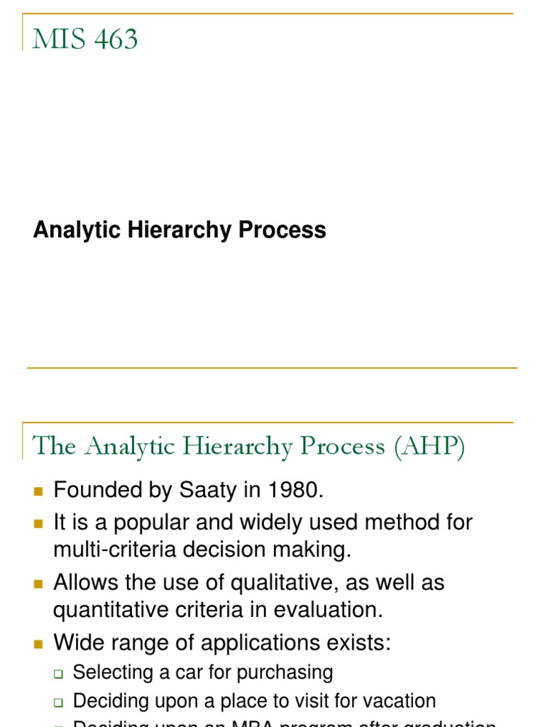 Ahp | PDF | Eigenvalues And Eigenvectors | Applied Mathematics