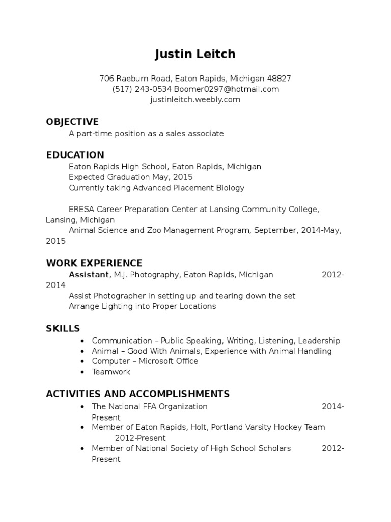 Justin Leitch: Objective | PDF | Career & Growth