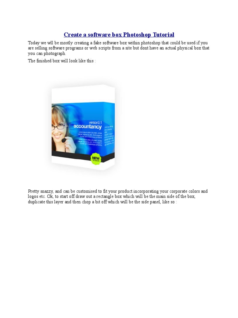 Photoshop Software Box Creation Guide | PDF | Computers