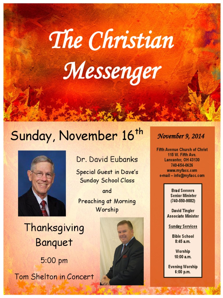 The Christian Messenger: Sunday, November 16 | PDF | Spirituality | Jesus