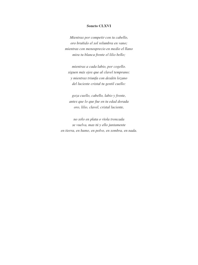 Análisis del Soneto CLXVI de Góngora | PDF | Hogar, jardinería y bricolaje
