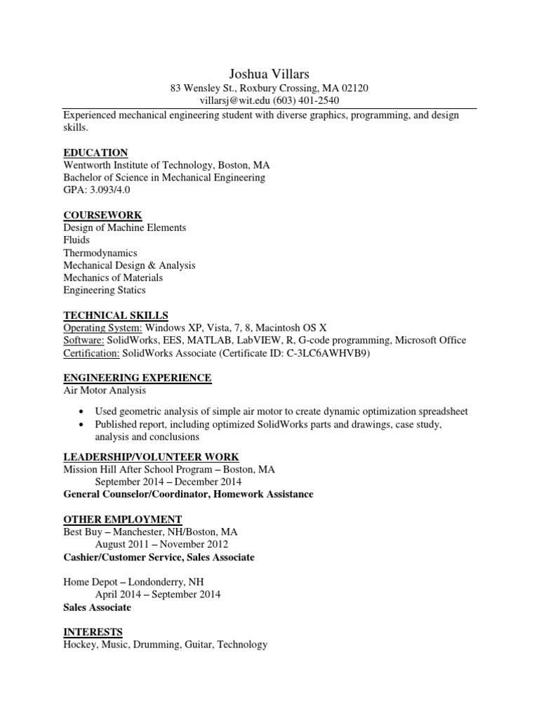 Mechanical Engineering Student Profile | PDF | Art