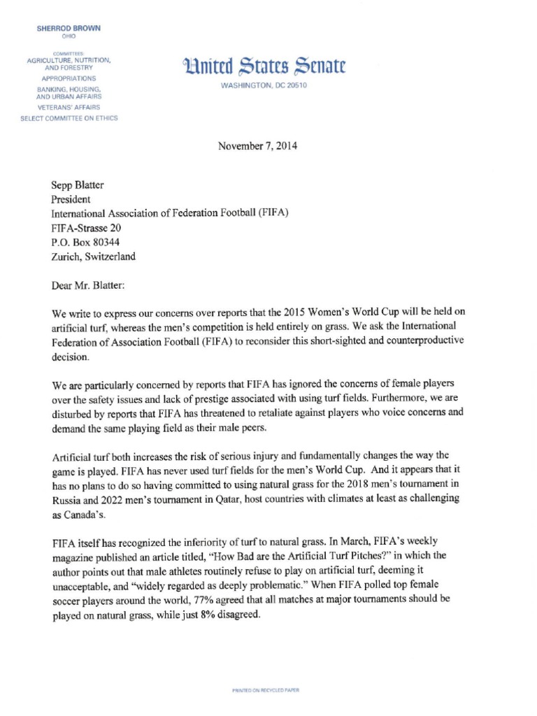 Letter To FIFA | PDF