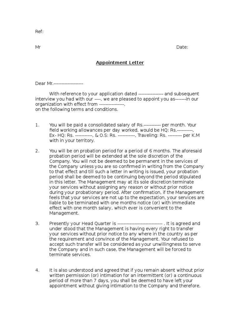 Appointment Letter | Common Law | Politics