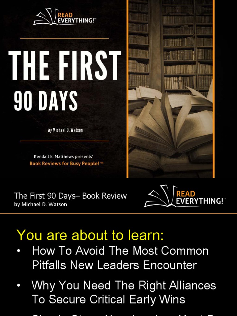First 90 Days | Download Free PDF | Leadership | Learning