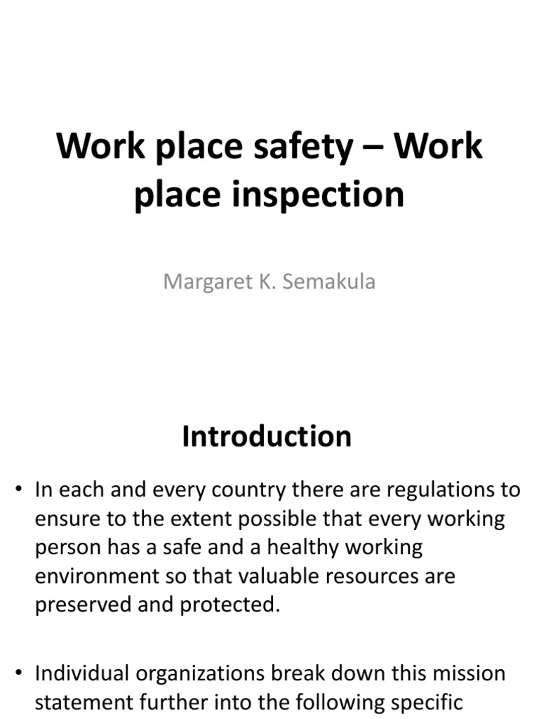Planned vs Unplanned Workplace Inspections | PDF | Occupational Safety ...