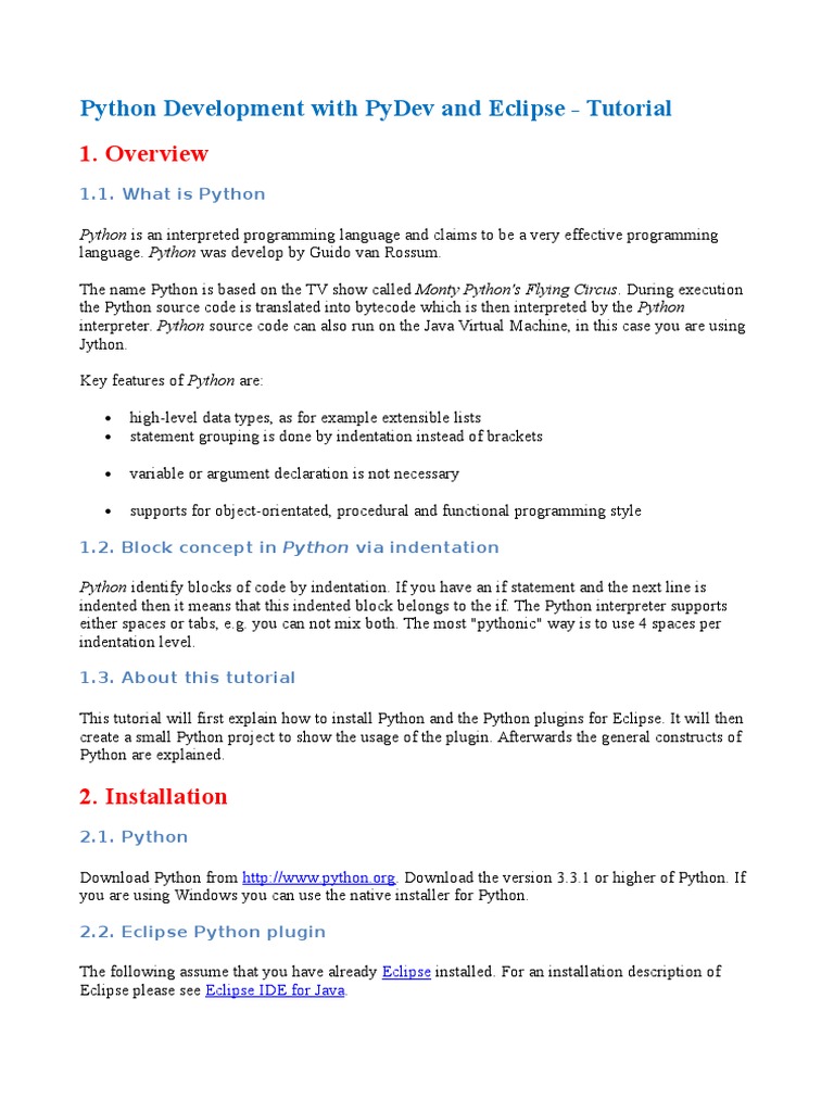 Python Development With Pydev And Eclipse Download Free Pdf Python Programming Language