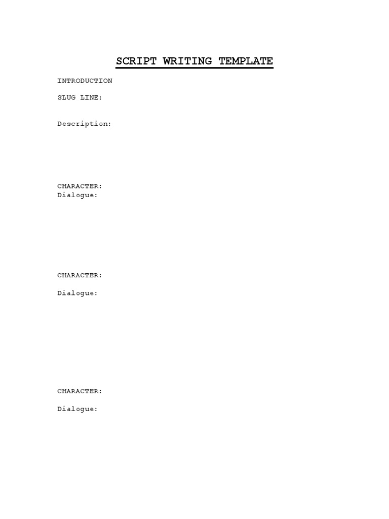 Script Writing Template | PDF