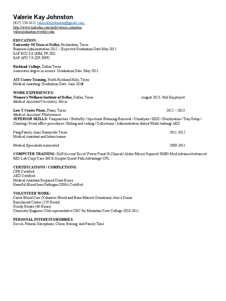 Valerie Johnston Resume | PDF