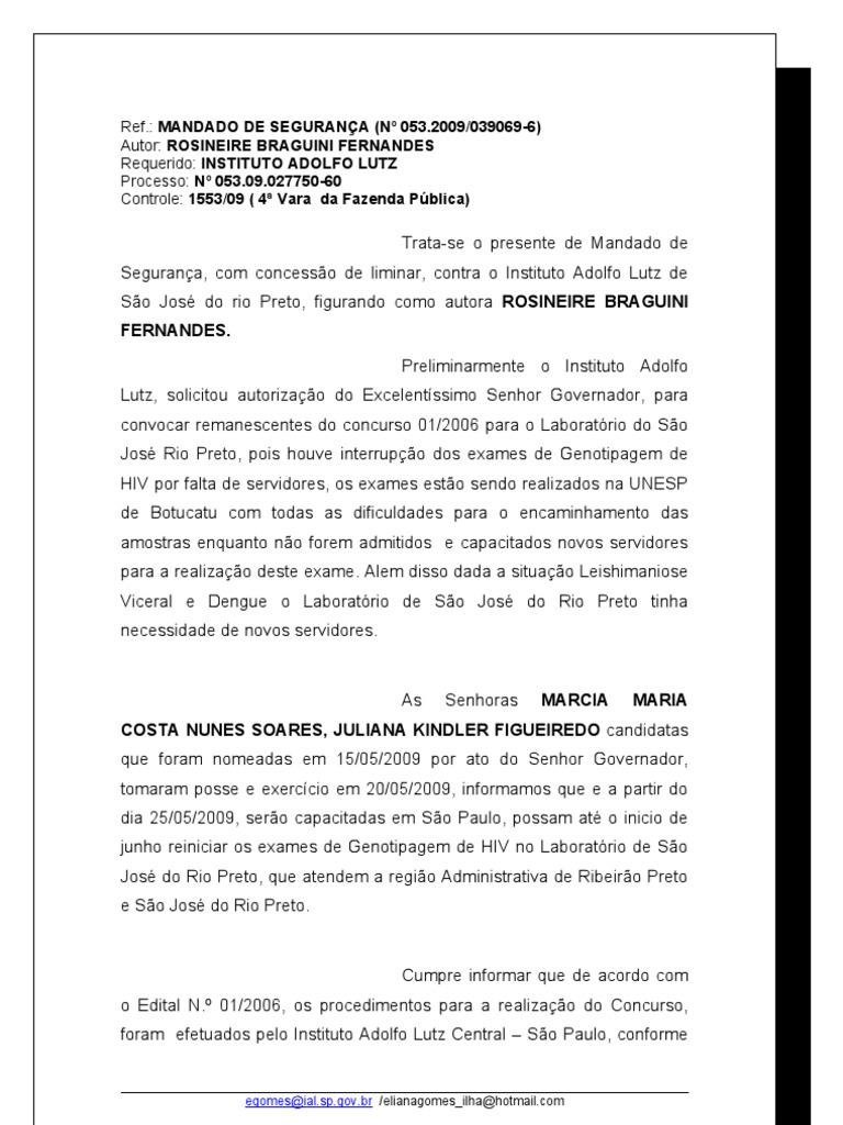 MANDADO DE SEGURANÇA