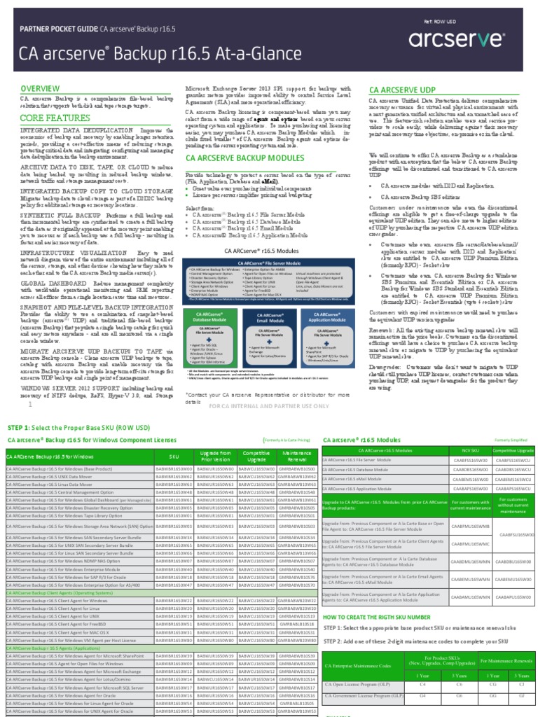 CA Arcserve Backup r16 5 at A Glance ROW Usd UDPReviewedFinal 7may2014 ...