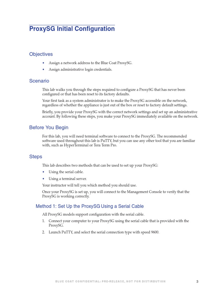 LAB1 ProxySG Initial Configuration PDF | PDF | Port (Computer ...