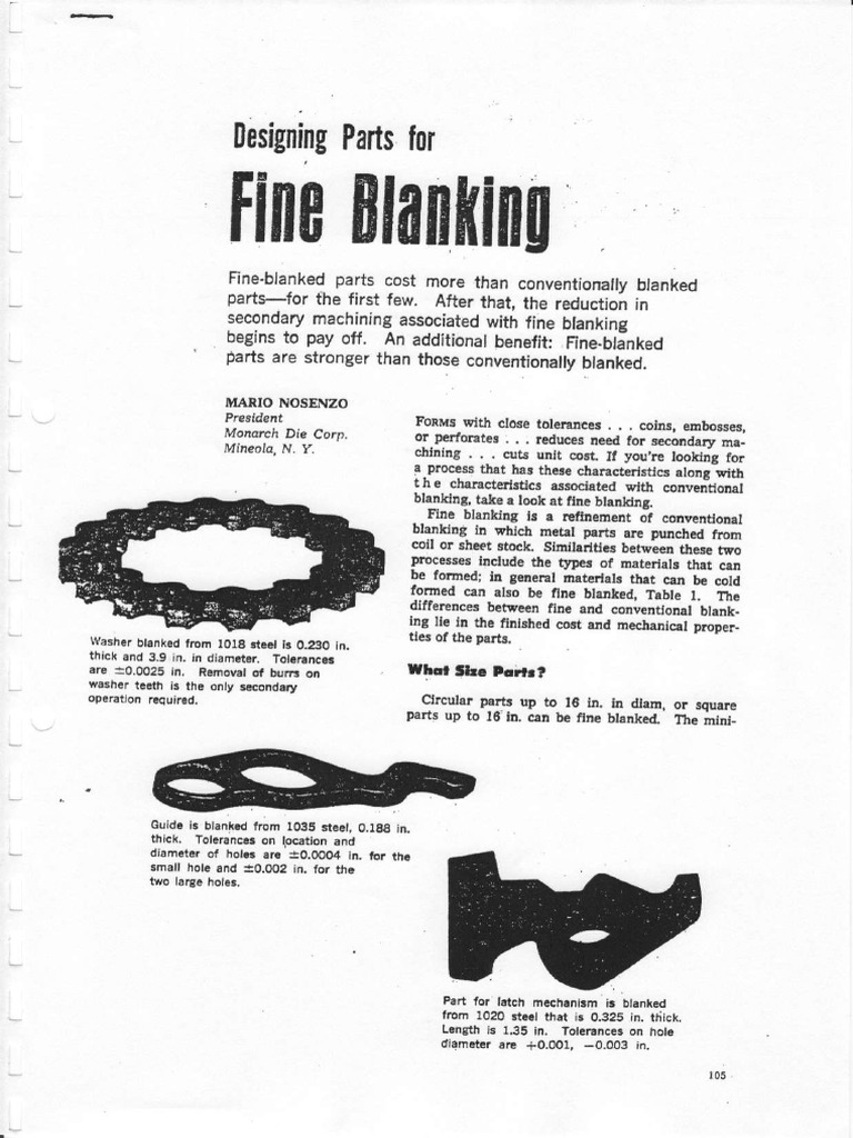 Fine Blanking vs Conventional Blanking | PDF | Metalworking | Industries