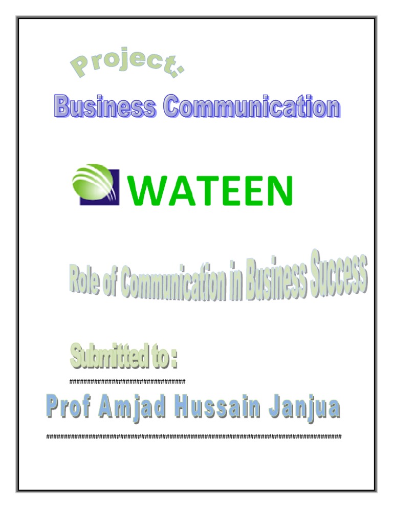 Business Communication Project Wateen | PDF | Internet Access | Human ...