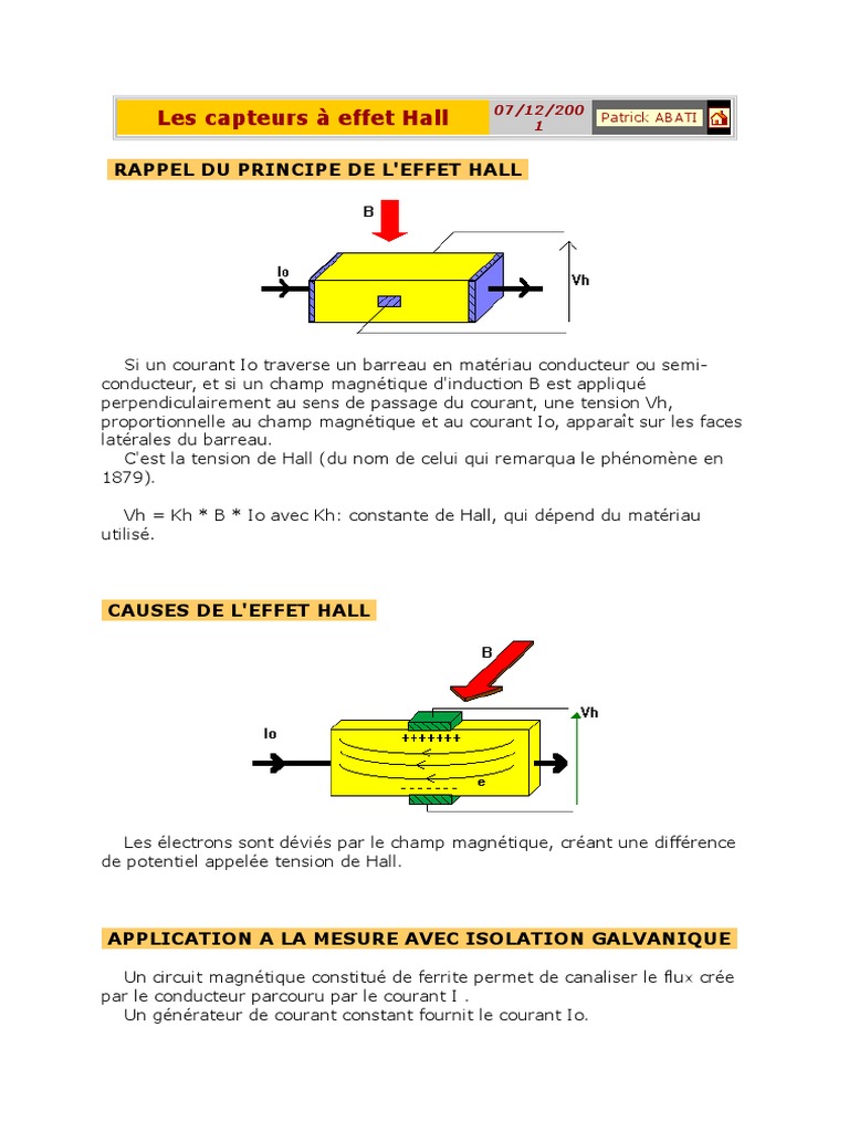 Les capteurs à effet Hall.doc | Capteur | Fluide