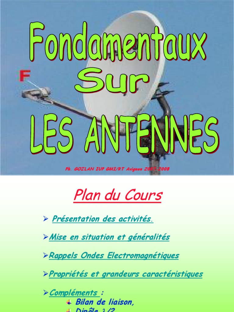 CoursAntenneL3 Pps | PDF | Antenne (Radio) | Polarisation (optique)