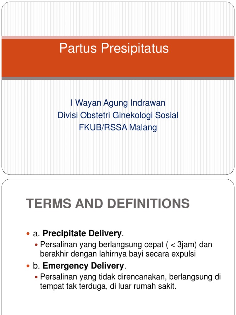 Partus Presipitatus GDON | PDF | Persalinan | Plasenta