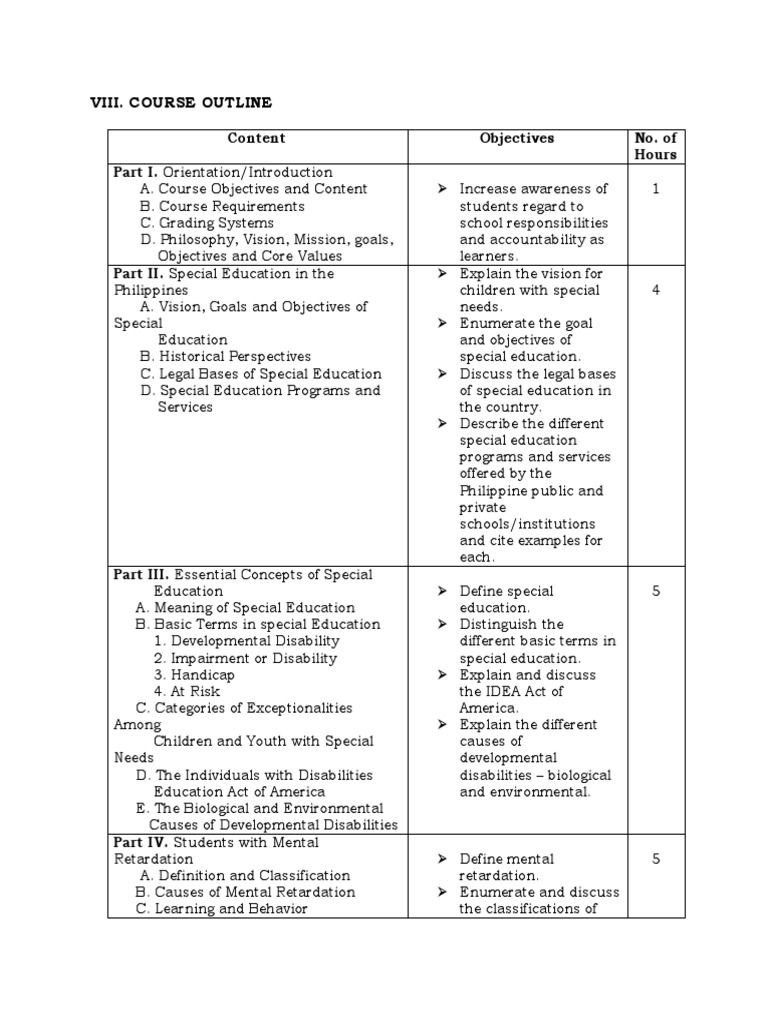 Special Education Course Guide | PDF