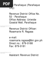 BIR RDO Directory | PDF | Finance & Money Management