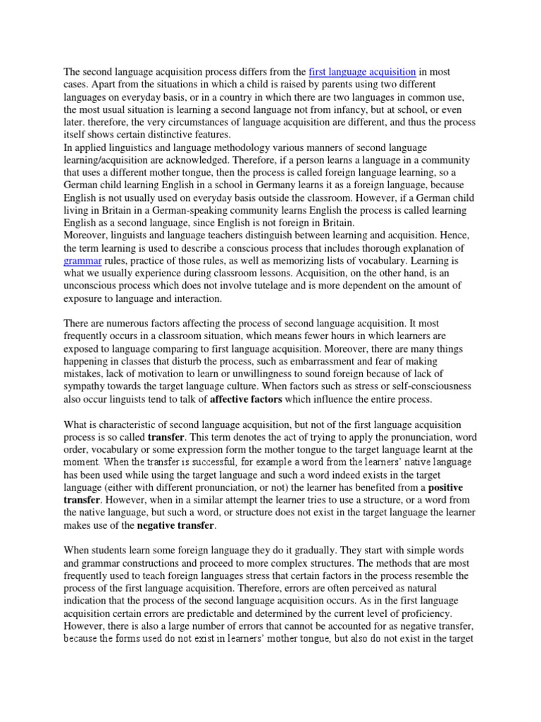 Understanding Second Language Acquisition | PDF | Second Language ...