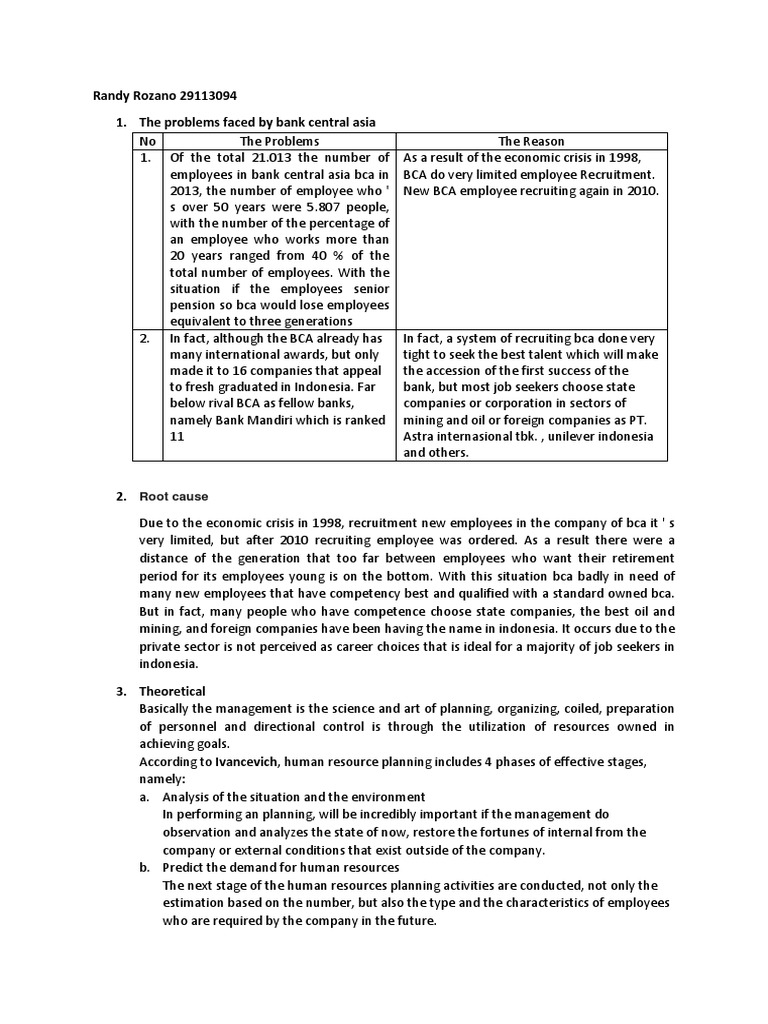 BCA Case | PDF | Human Resources | Resource